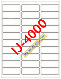 MACO IJ-4000 Matte Clear labels, 2-5/8" X 1", 30 Labels Per Page ...