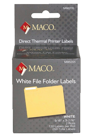 MACO M86205 Direct Thermal Printer Labels, 9/16" X 3-7/16" – Macolabels
