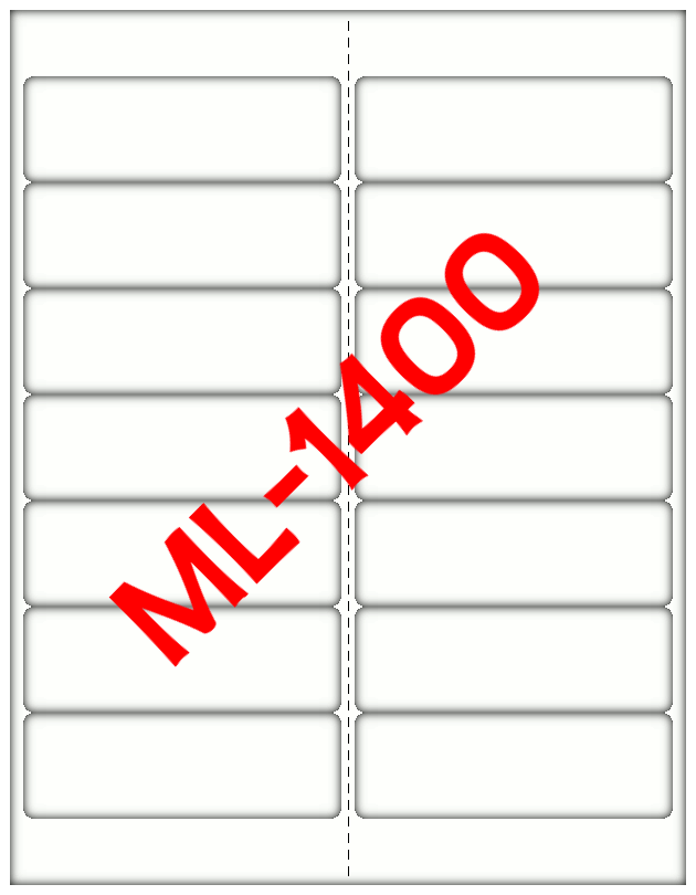 ML-1400, Two Boxes, White 1-1/3" X 4" Address Labels 14 Labels Per ...