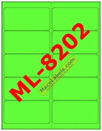 MACO ML-8202 Green Glo Address Labels, 4" X 2", 10 Labels Per Sheet ...