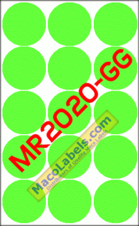 MACO MR2020-GG Green Glo 1-1/4" Diameter Circle Color Coding Labels ...